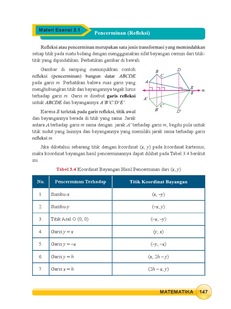 Pencerminan dalam Matematika Kelas IX | PDF