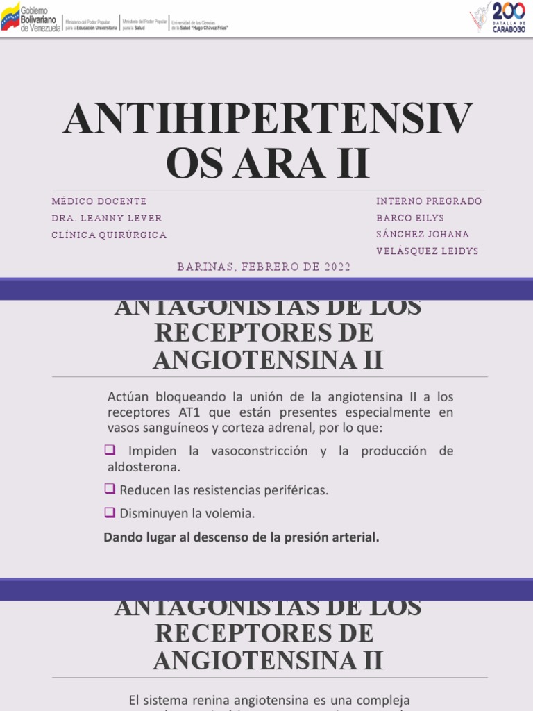 Antihipertensivos Ara Ii | PDF | Hipertensión | Angiotensina