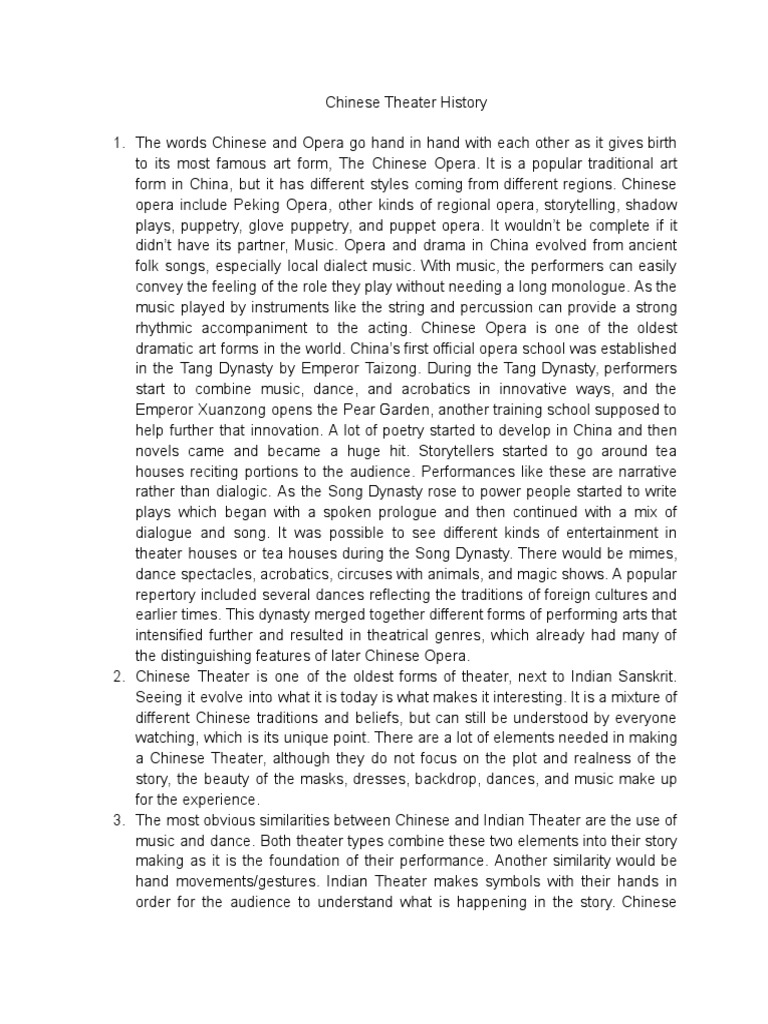 Chinese Theater History | PDF | Social Science