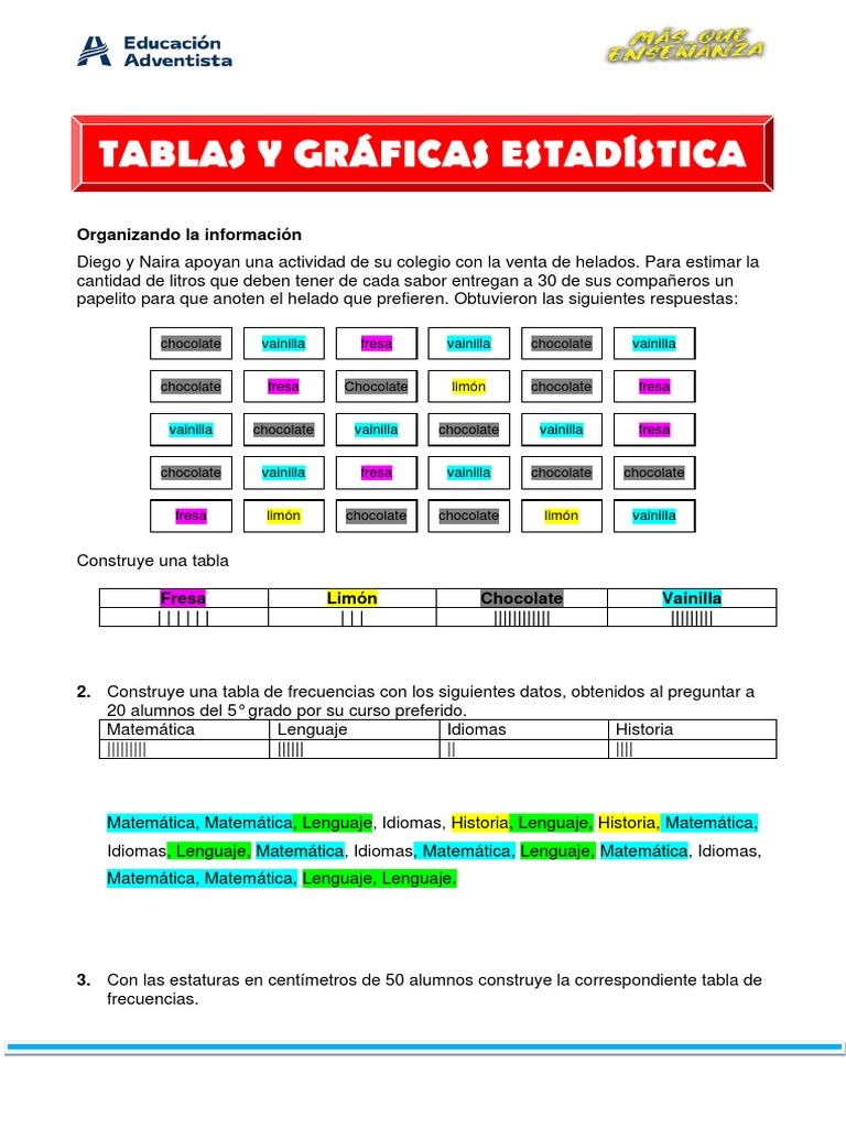 TABLAS ESTADÍSTICAS Tarea | PDF