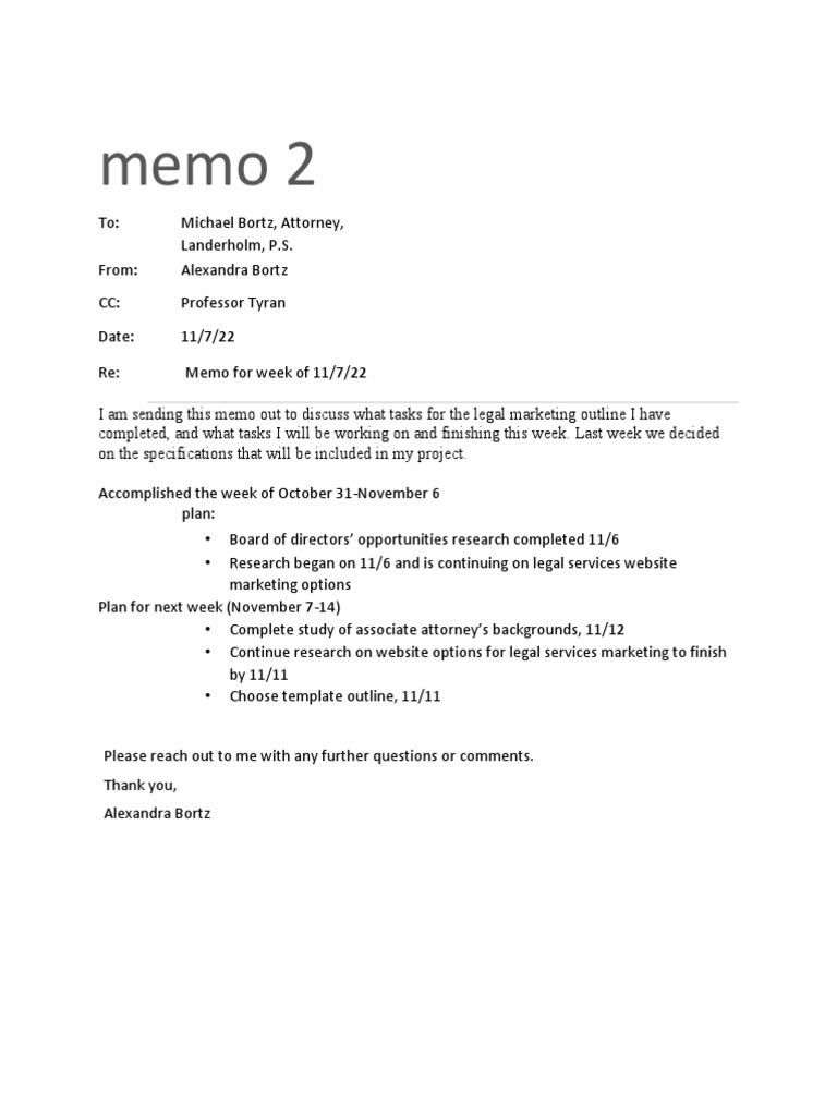 Memo 2 FR F | PDF | Career & Growth