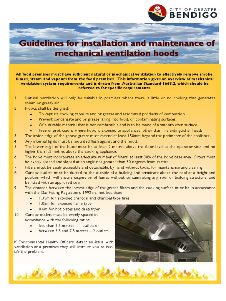 Mechanical Exhaust Ventilation Hoods Fact Sheet | PDF | Ventilation ...