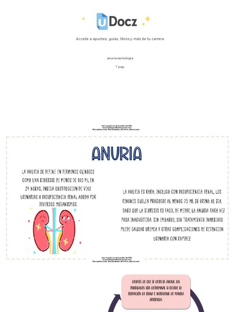 Anuria Semiologia 260130 Downloable 549207 | PDF