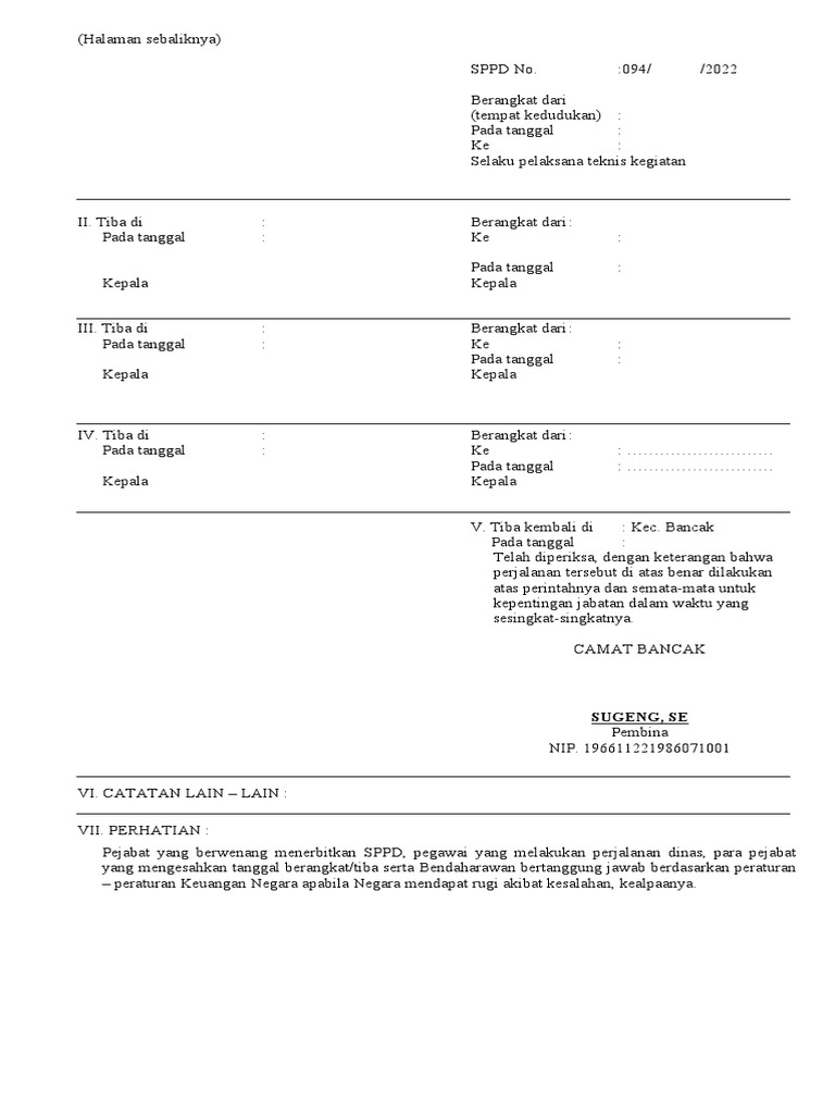 SPPD Naskah Dinas Terbaru | PDF