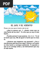 Fábula El Sol y El Viento | PDF