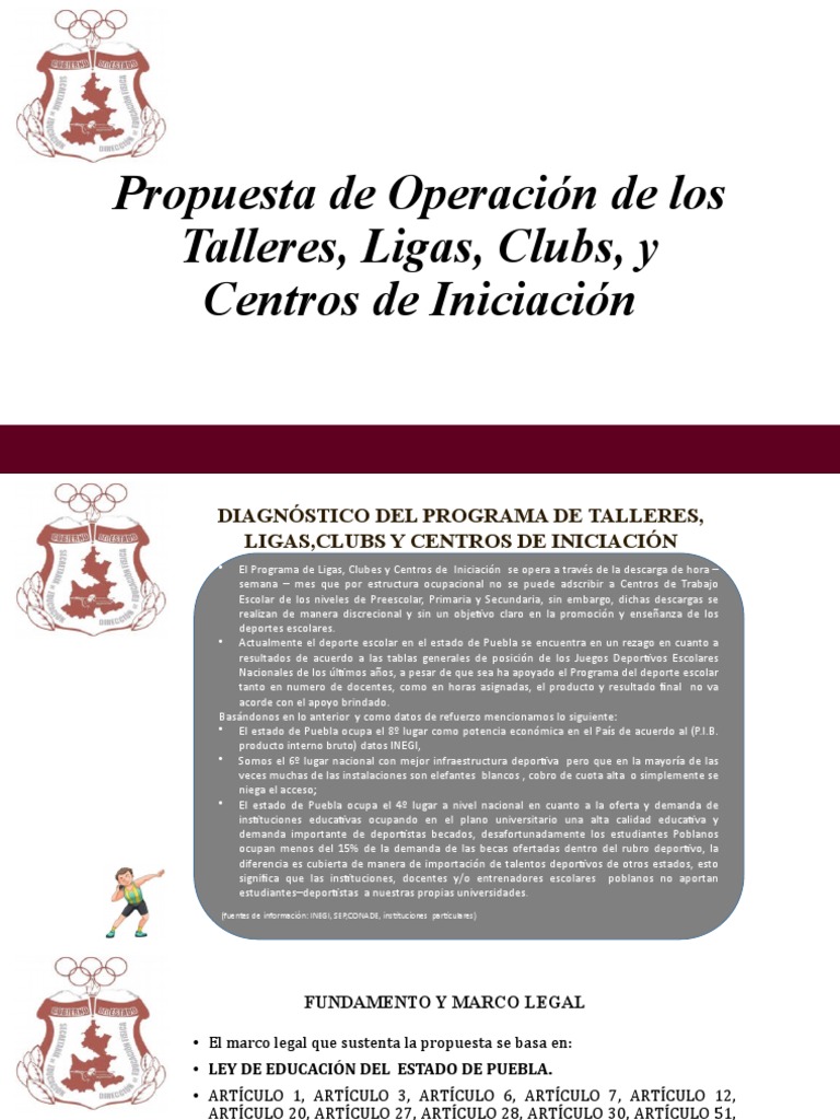 Propuesta para mejorar el programa de talleres, ligas, clubs y centros de iniciación deportiva ...