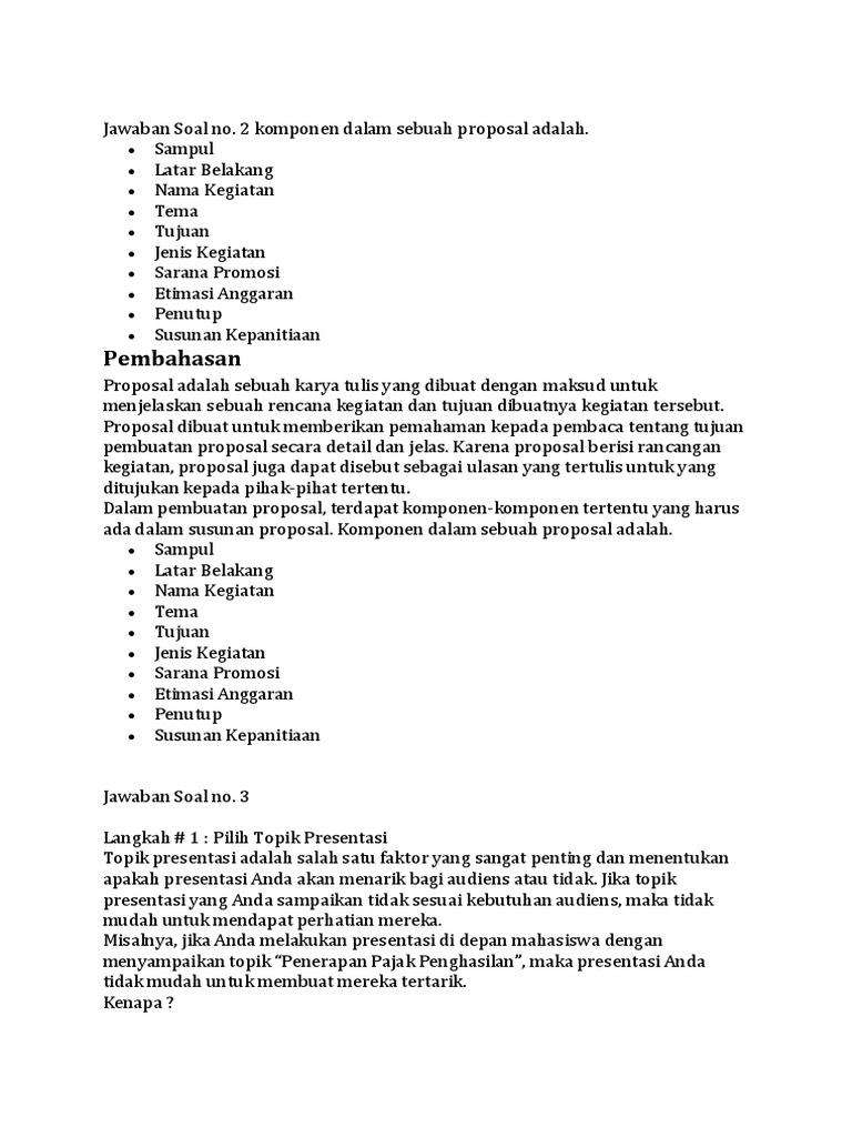 Panduan Membuat Proposal & Presentasi | PDF | Karier & Perkembangan | Bisnis