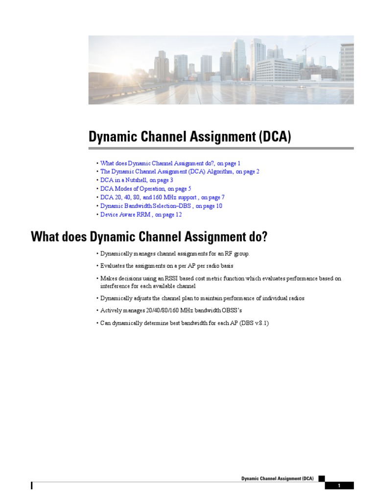 Dynamic Channel Assignment DCA | PDF | Ieee 802.11 | Wi Fi