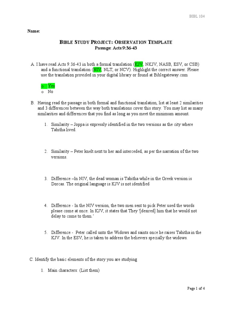 Bible Study Project Observation Final | PDF | Saint Peter | Paul The ...