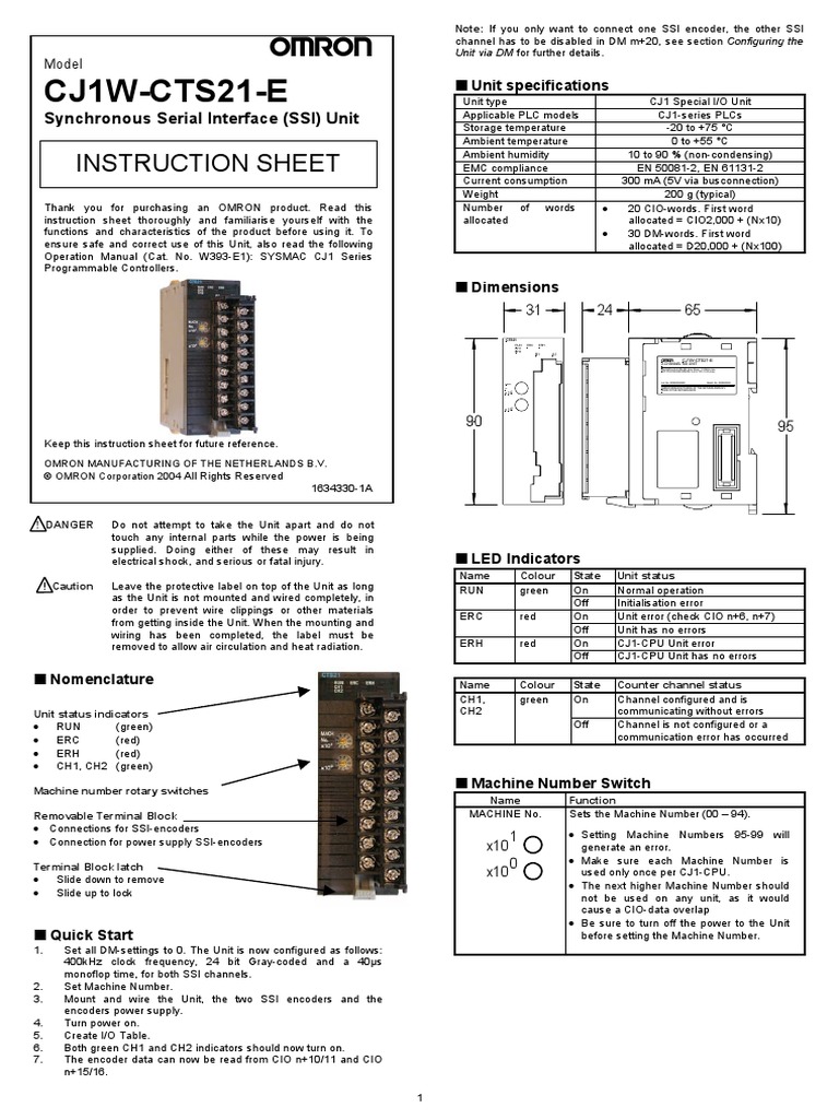 CJ1W CTS21 e | PDF | Programmable Logic Controller | Binary Coded Decimal