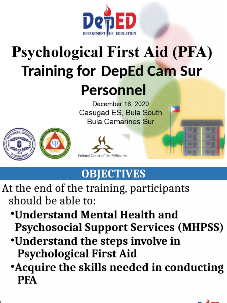 PFA - Training Overview and Module 1 | PDF | Emotions | Psychological ...