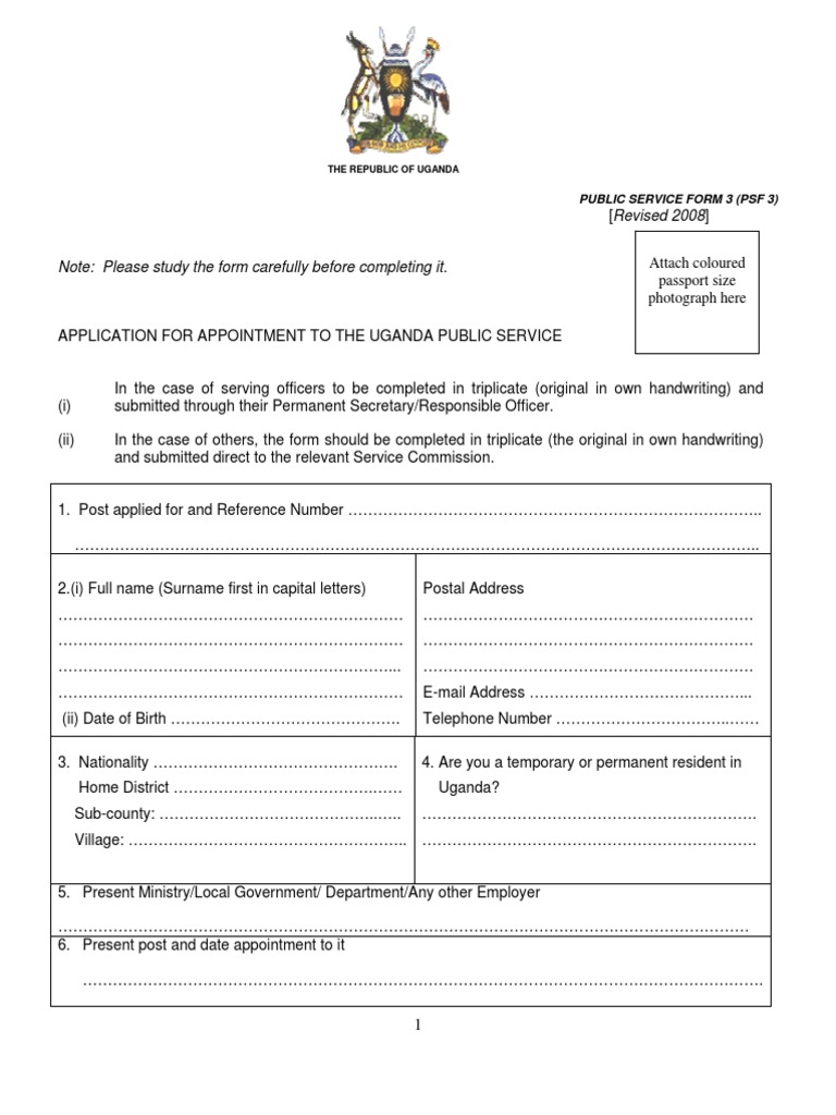 PSC FORM 3 | Government | Politics
