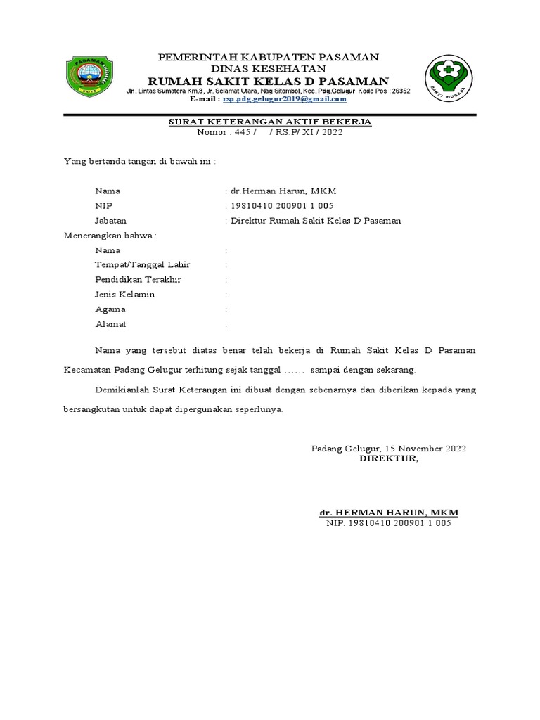 Format Surat Keterangan Aktif (Pengurusan SIP Baru) | PDF
