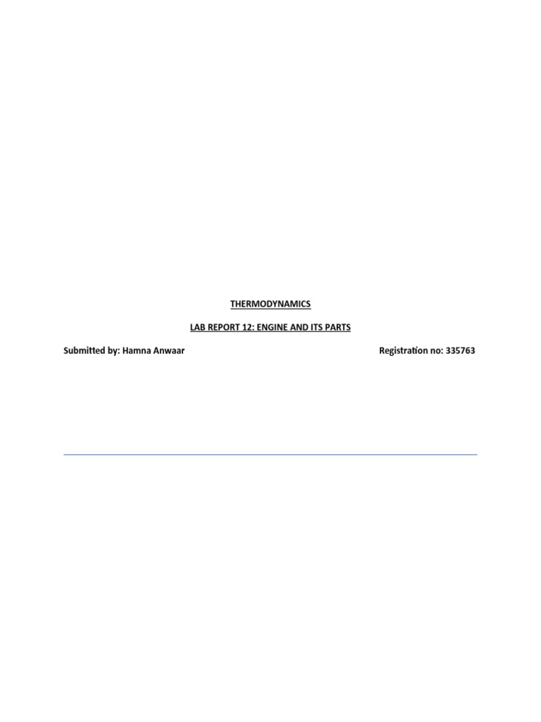 Lab Report 12 | PDF | Internal Combustion Engine | Engines