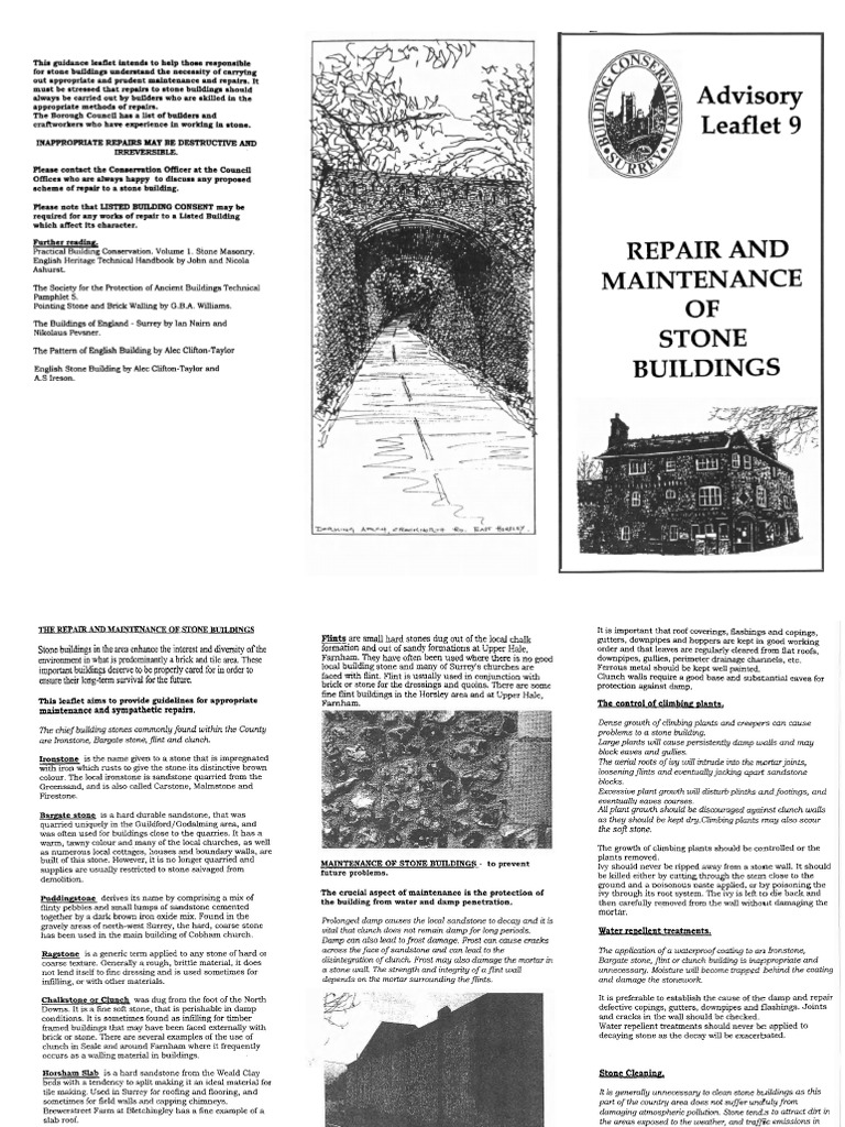 Advisory Leaflet 9 Repair and Maintenance of Stone Buildings | PDF ...