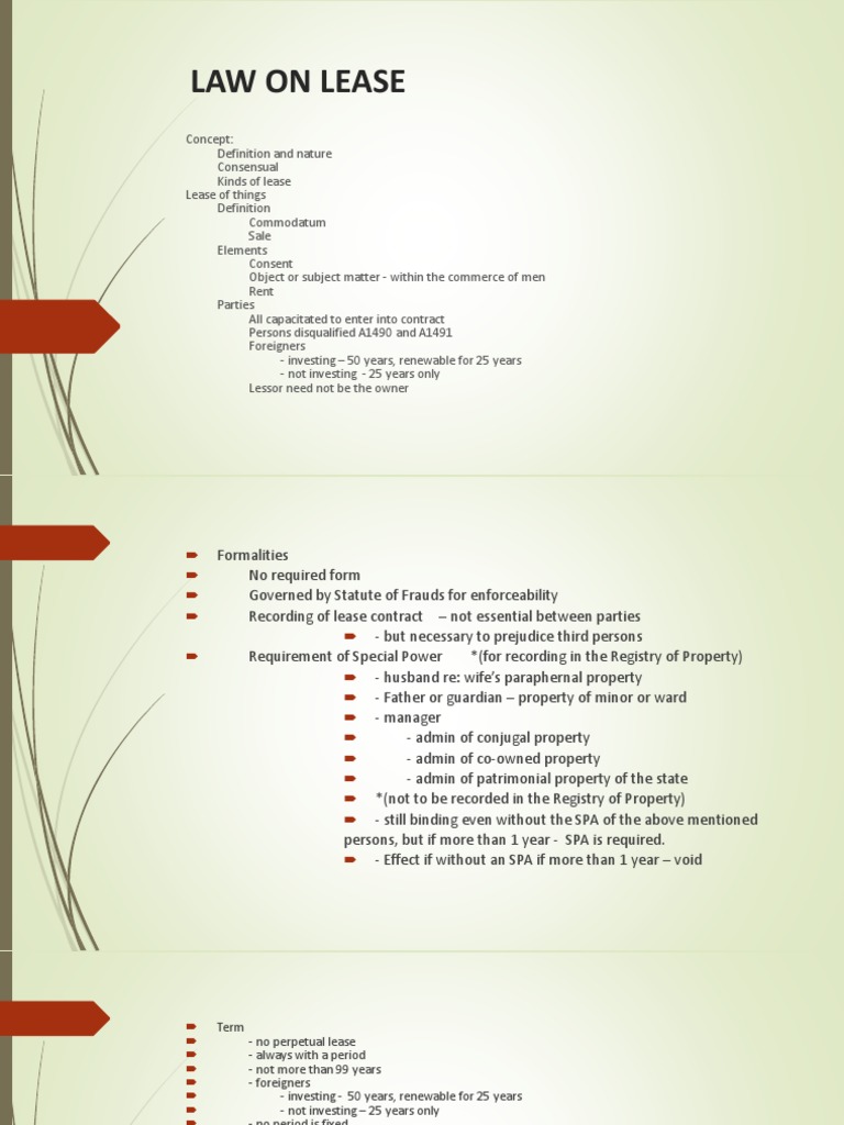 Law On Lease | PDF | Lease | Consent