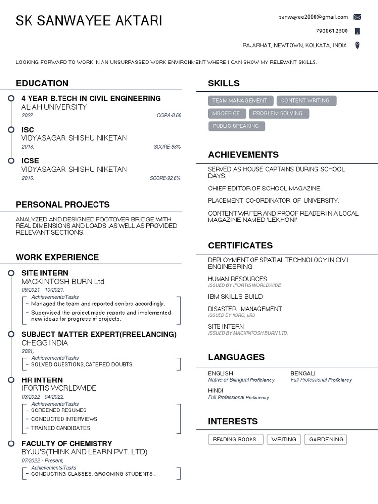 Civil Engineer Resume SEO | PDF | Behavior Modification | Cognitive Science