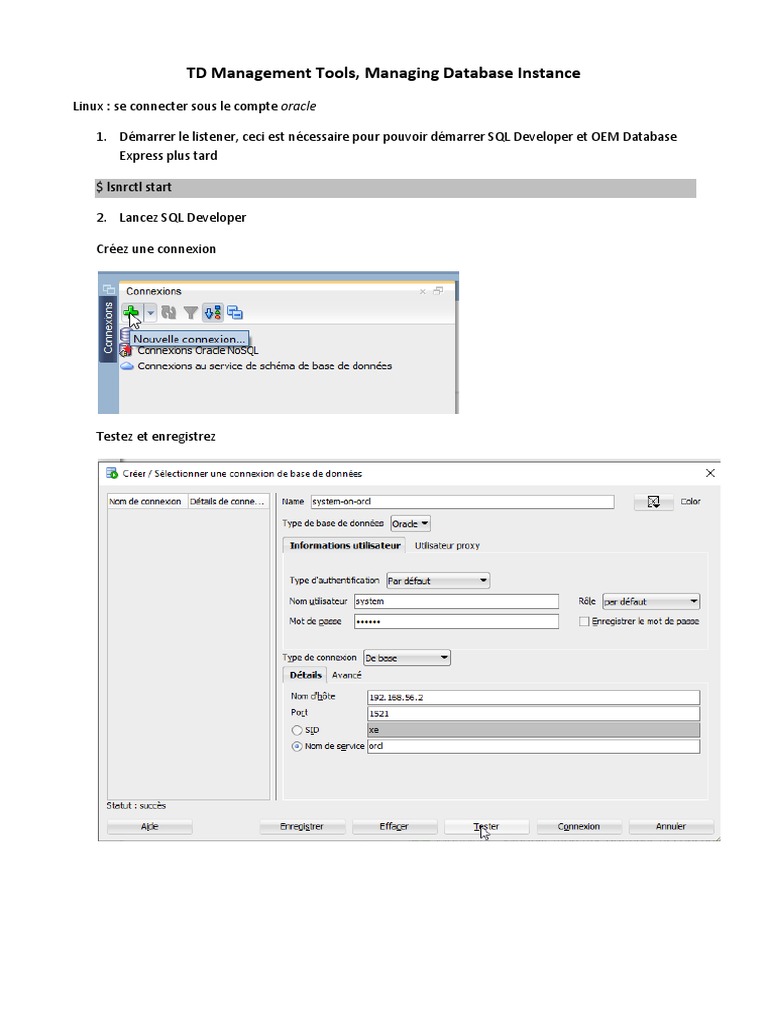 TD Managing Database Instance | PDF | Base de données Oracle | Fichier ...