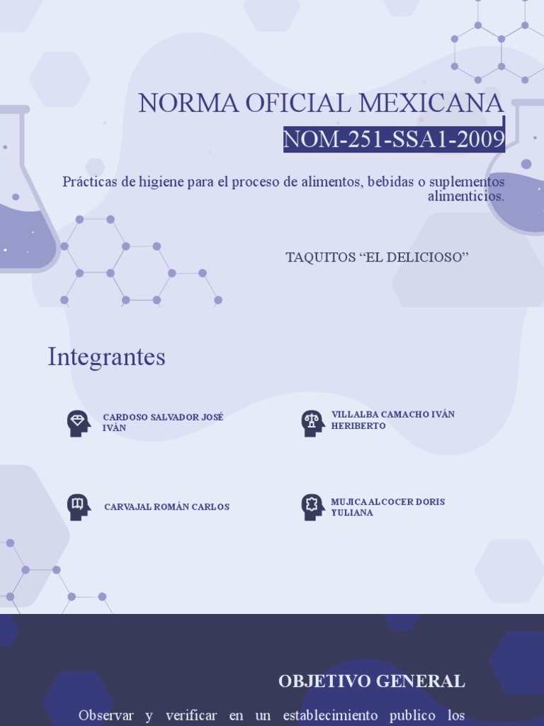 Norma Oficial Mexicana: NOM-251-SSA1-2009 | PDF | Alimentos | Seguridad alimenticia