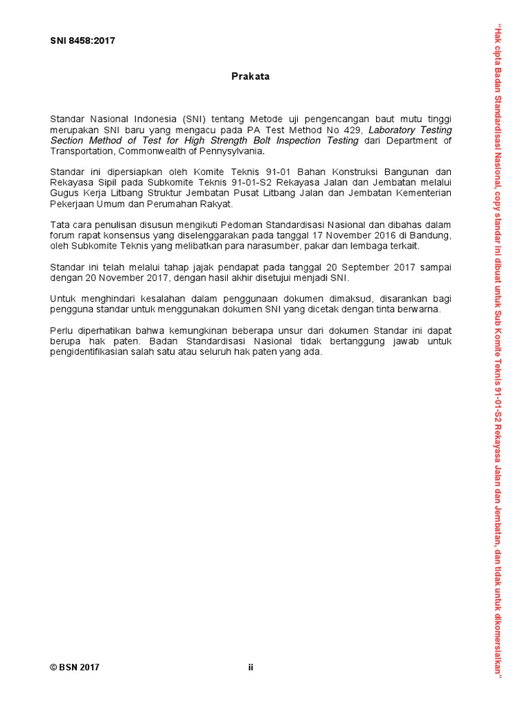 Uji Baut Sni 2 | PDF