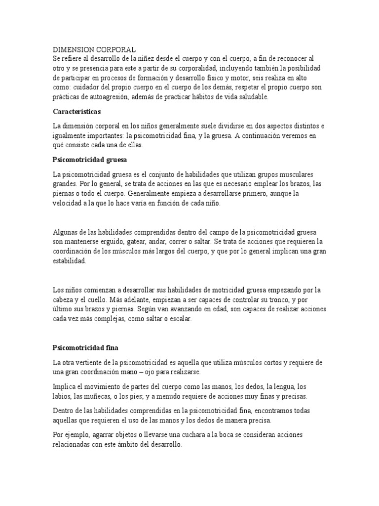 Dimension Corporal | PDF | Conceptos psicologicos | Neurociencia