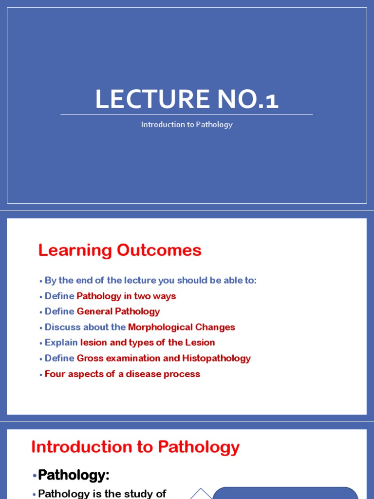 Lecture No 1 Introduction To Pathology | PDF | Pathology | Autopsy