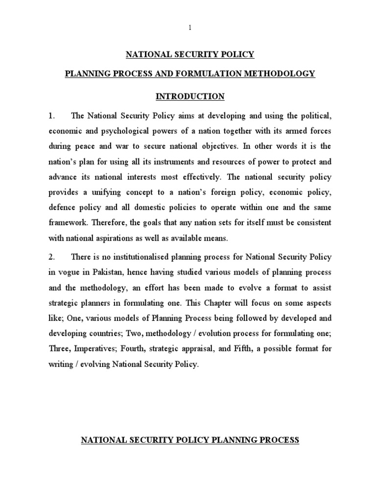 NSPP Final | PDF | National Security | Policy