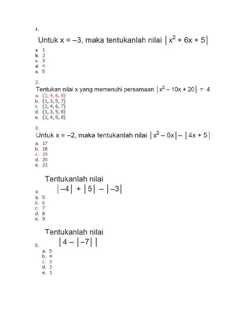 Soal Matematika Ganjil | PDF | Metode & Bahan Ajar