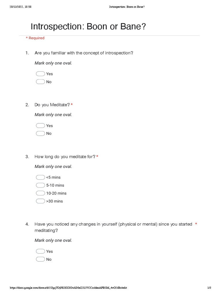 Untitled Form - Google Forms | PDF | Meditation | Cognitive Psychology