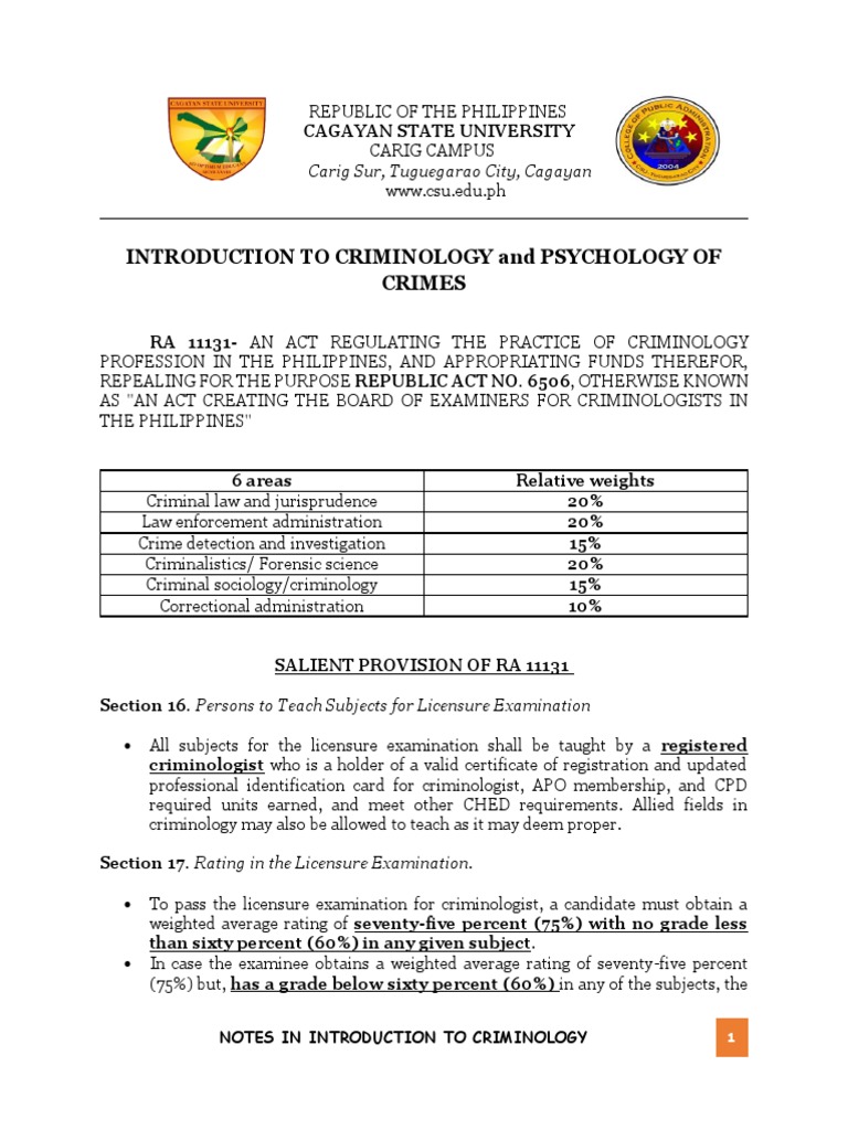 Intro To Crim Word | PDF | Criminology | Crimes