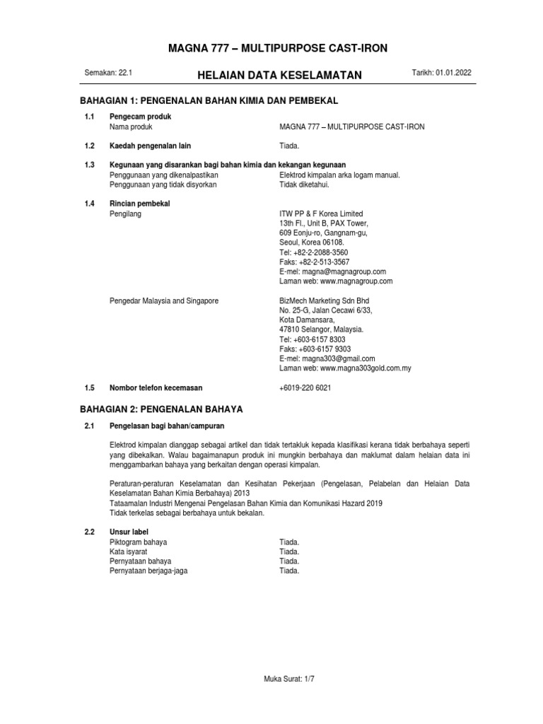 BM - Magna 777 SDS 2022 | PDF