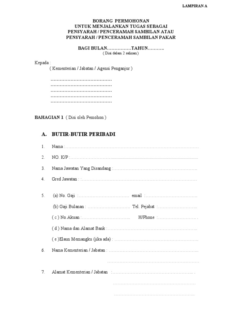 Borang Tuntutan Penceramah | PDF