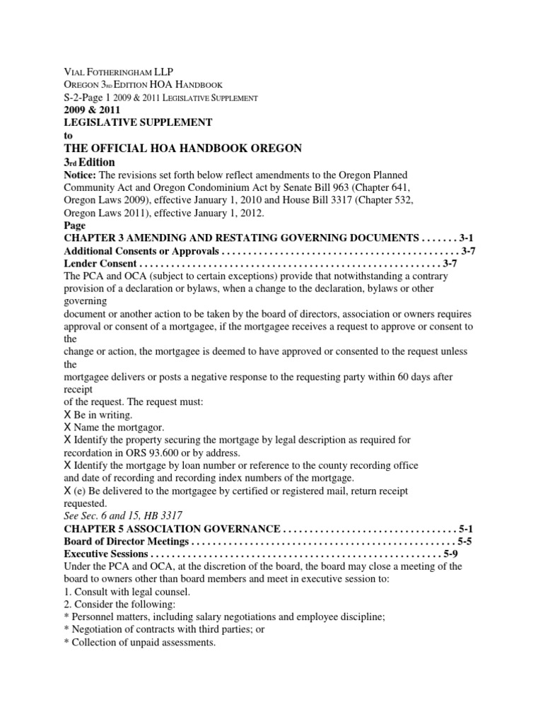 Oregon HOA Handbook | PDF