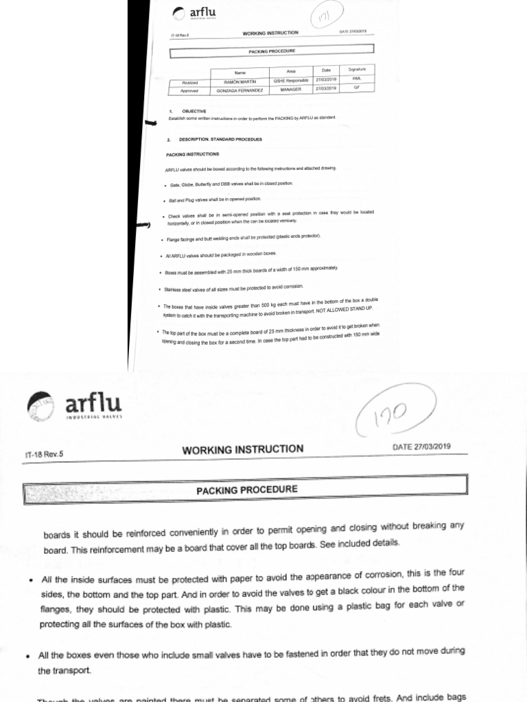 Packing Procedure IT-18 | PDF