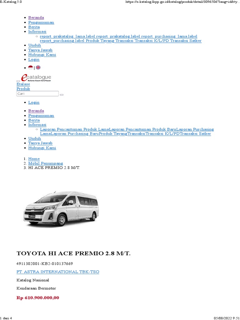 Hiace Premio Spesifikasi Dan Harga-3 | PDF