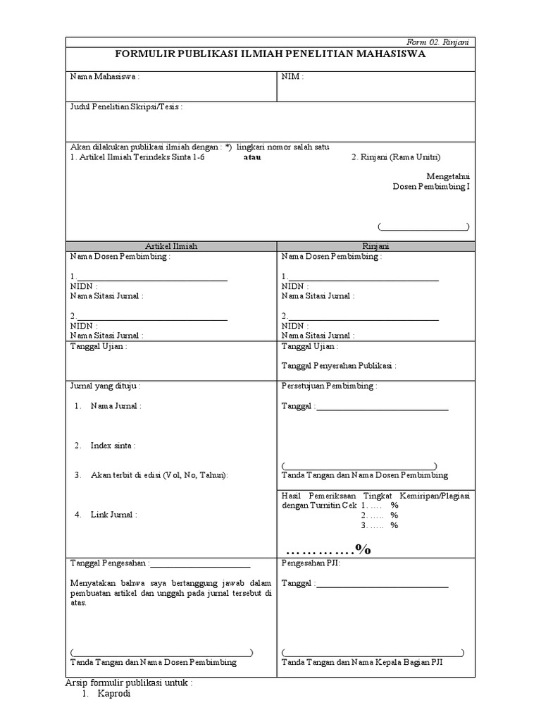 Form 02. Publikasi Ilmiah Rev.03 | PDF