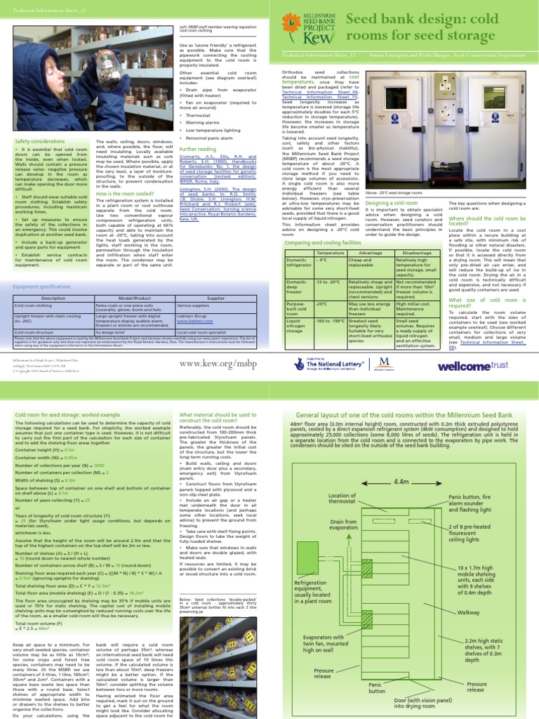 Seed Bank Design - Cold Rooms For Seed Storage | PDF