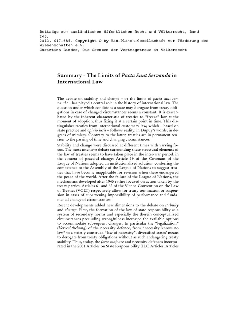 Limits of Pacta Sunt Servanda | PDF