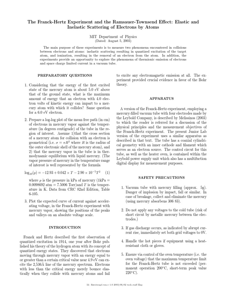 Anck Hertz | PDF | Vacuum Tube | Electron