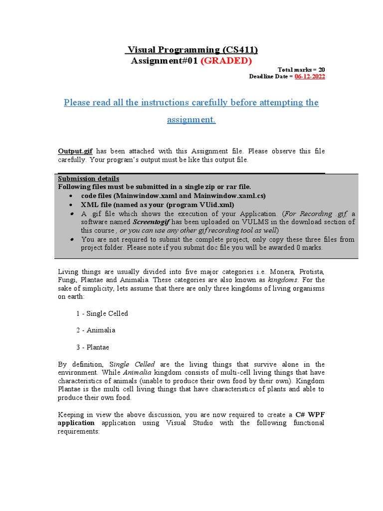 Assignment 1 Cs411 Fall 2022 R Pdf Class Computer Programming Life