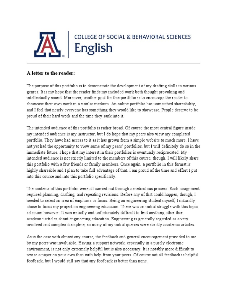 Reflective Cover Letter 2 | PDF | Cognition | Behavior Modification