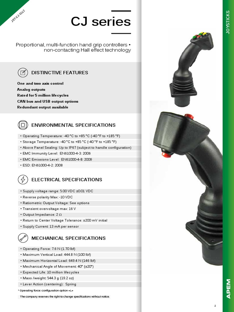 Joysticks Series CJ | PDF | Usb | Operating System