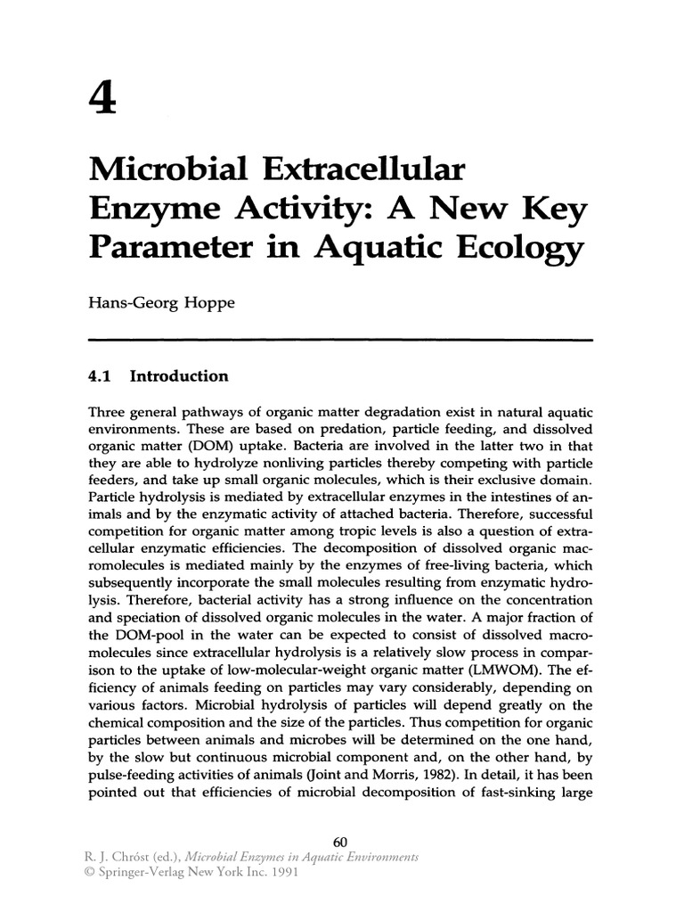 Microbial Extracellular Enzyme Activity: A New Key Parameter Aquatic ...