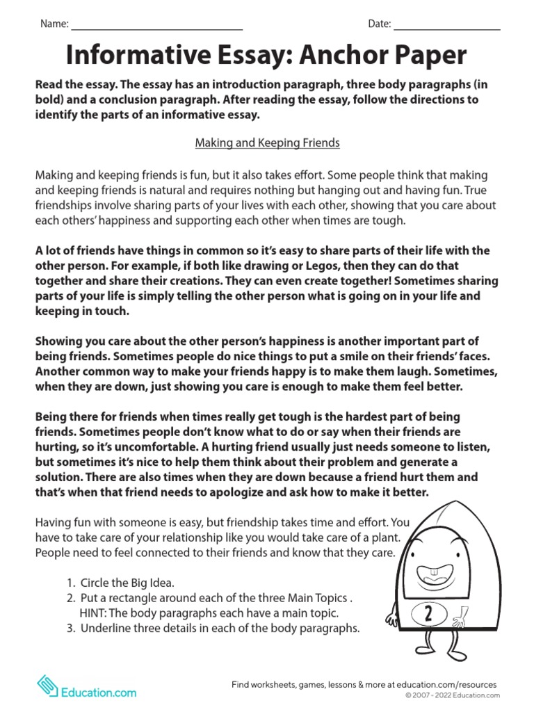 Informative Essay Anchor Paper | Download Free PDF | Essays