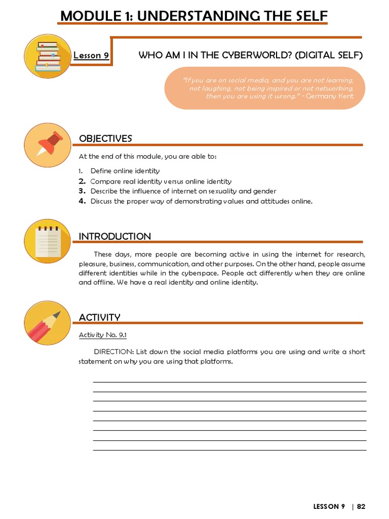 LESSON 9 PERDEV UNDERSTANDING THE SELF | PDF