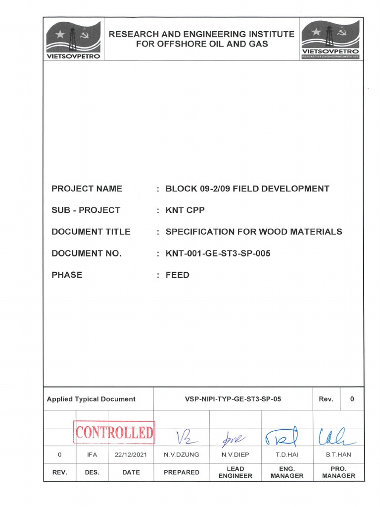 KNT 001 GE ST3 SP 005 - 0 - Specification For Wood Materials | PDF ...