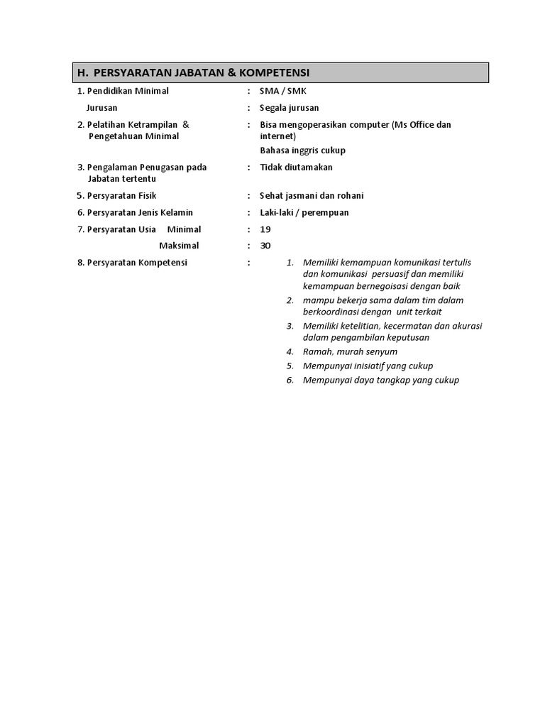 Contoh Pemetaan Kompetensi Dan Evaluasi Kinerja HRD | PDF