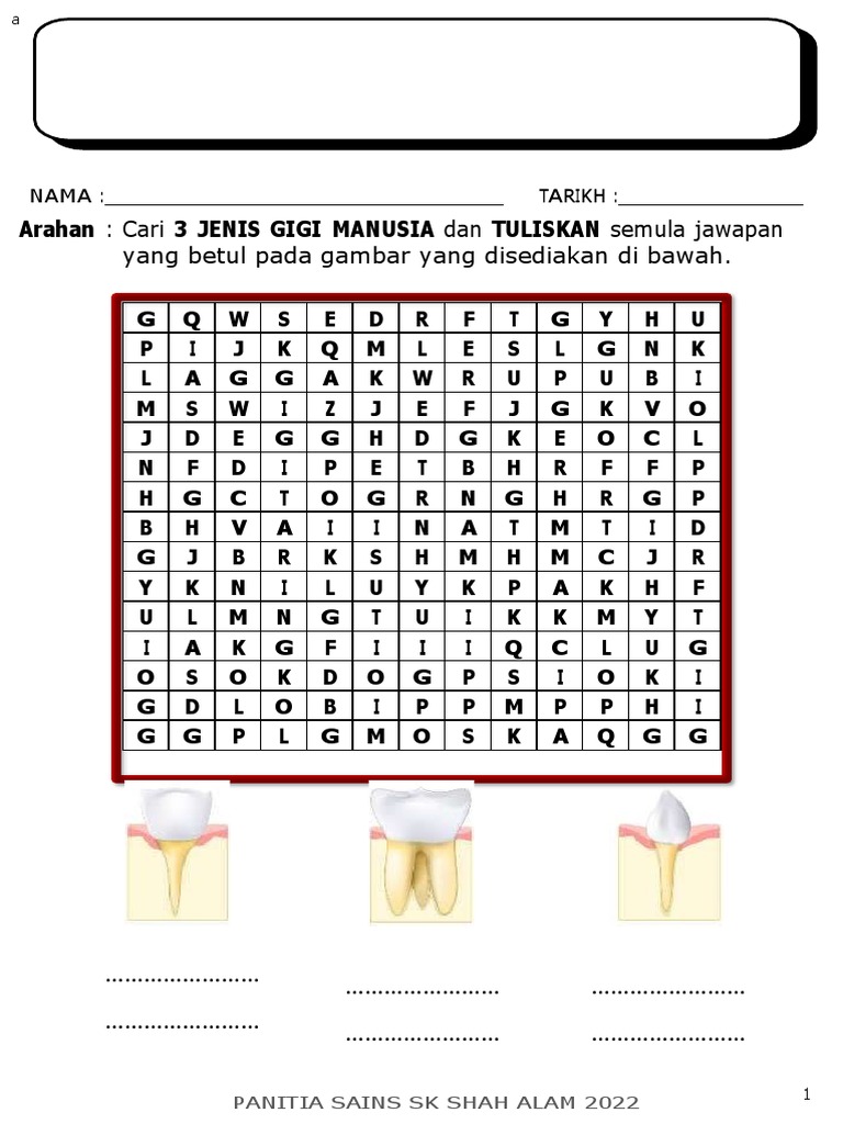 Lenbaran Kerja Kuiz Gigi | PDF