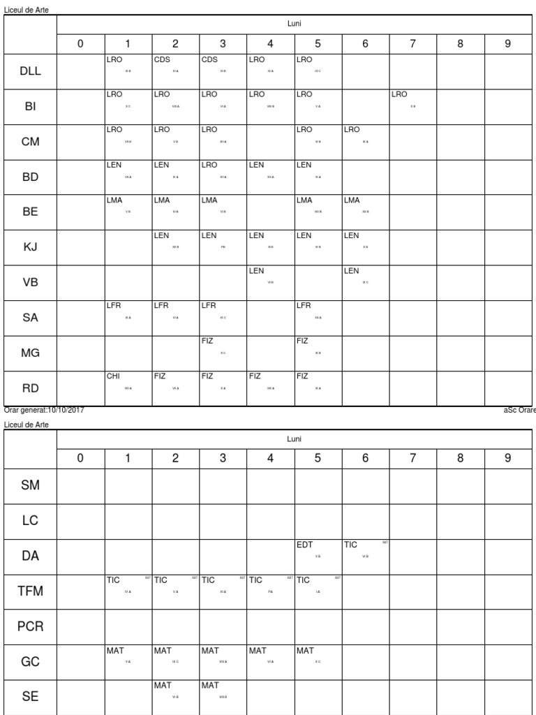 Orar Final 4oct | PDF