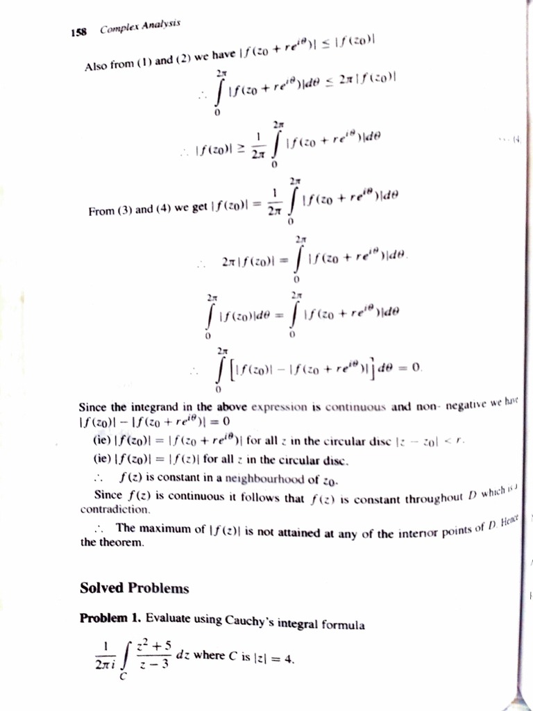 Solved Problems in Cauchy Integral | PDF
